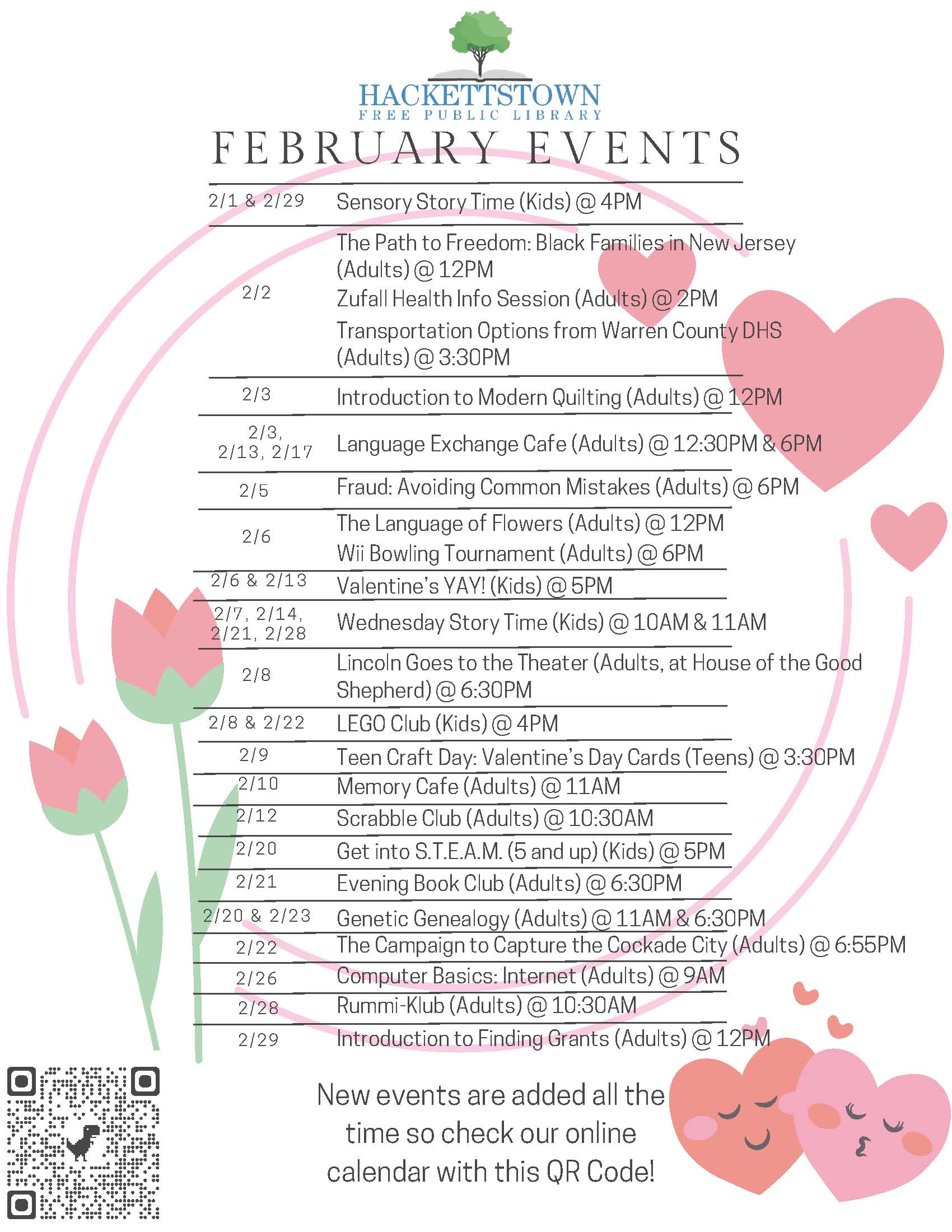 Hackettstown Free Public Library February Events | Inside Warren