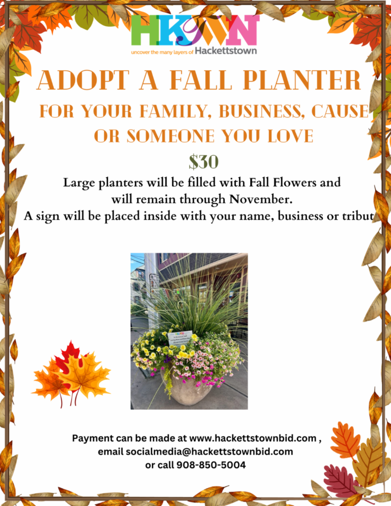 Hackettstown BID – Adopt a Fall Planter | Inside Warren